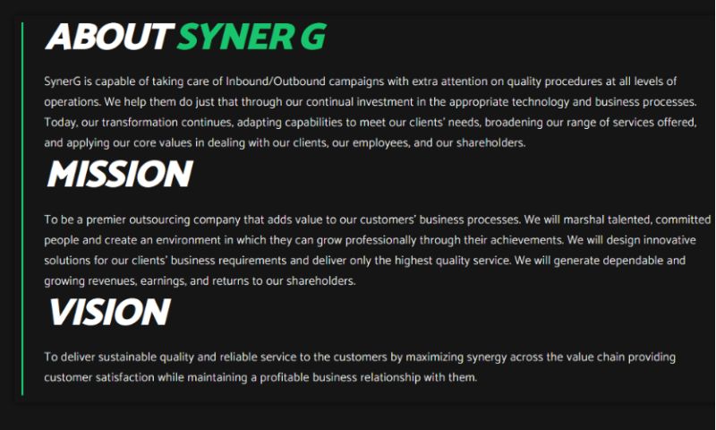 Syner G Outsourcing Inc. Reviews | View Portfolios | DesignRush
