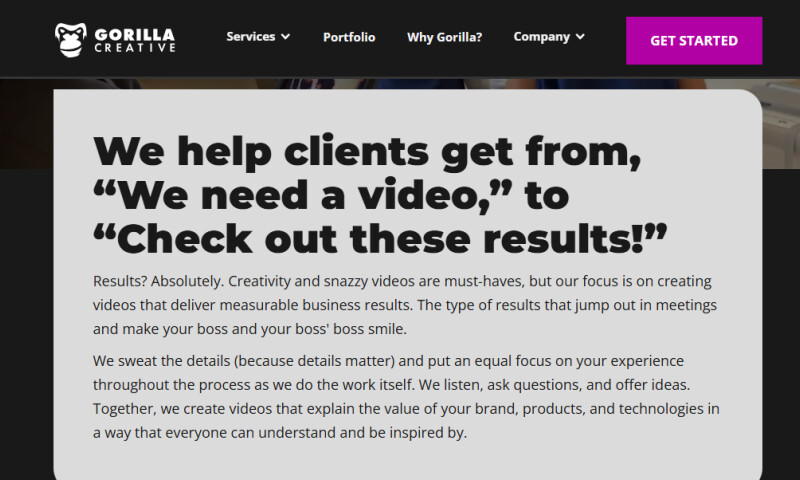 Gorilla Creative Reviews | View Portfolios | DesignRush