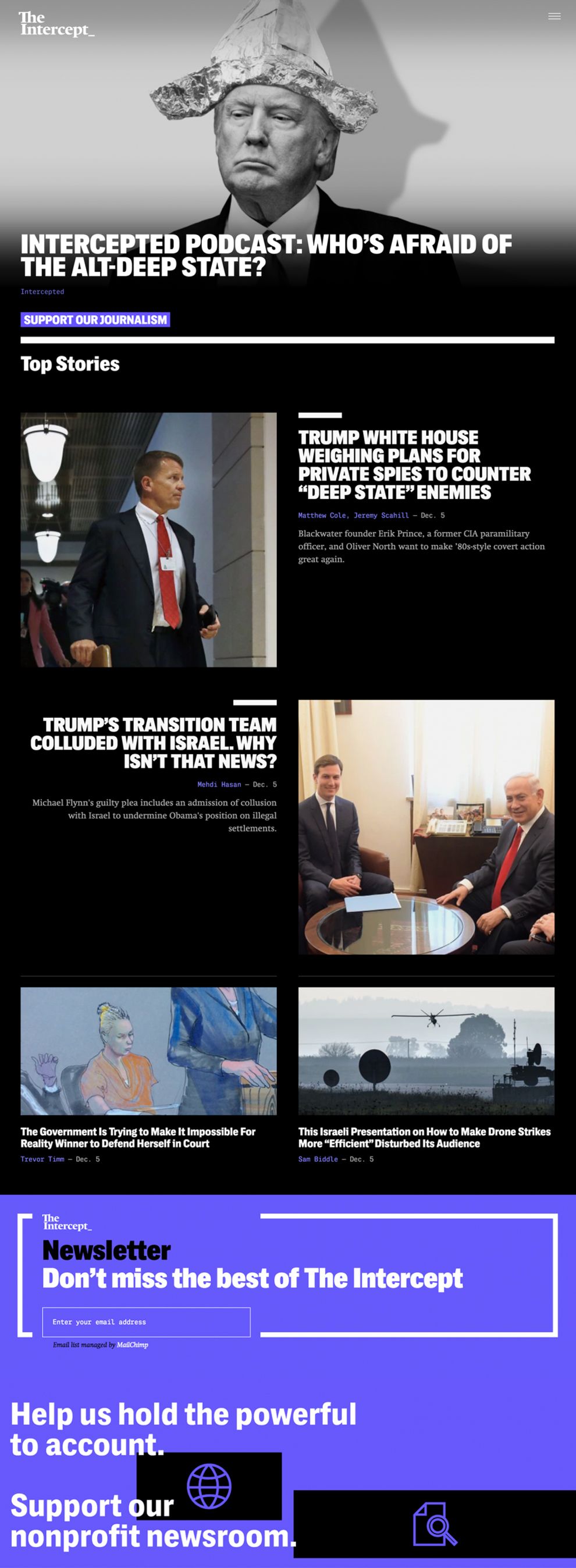 Top Website Design Inspiration: The Intercept | DesignRush