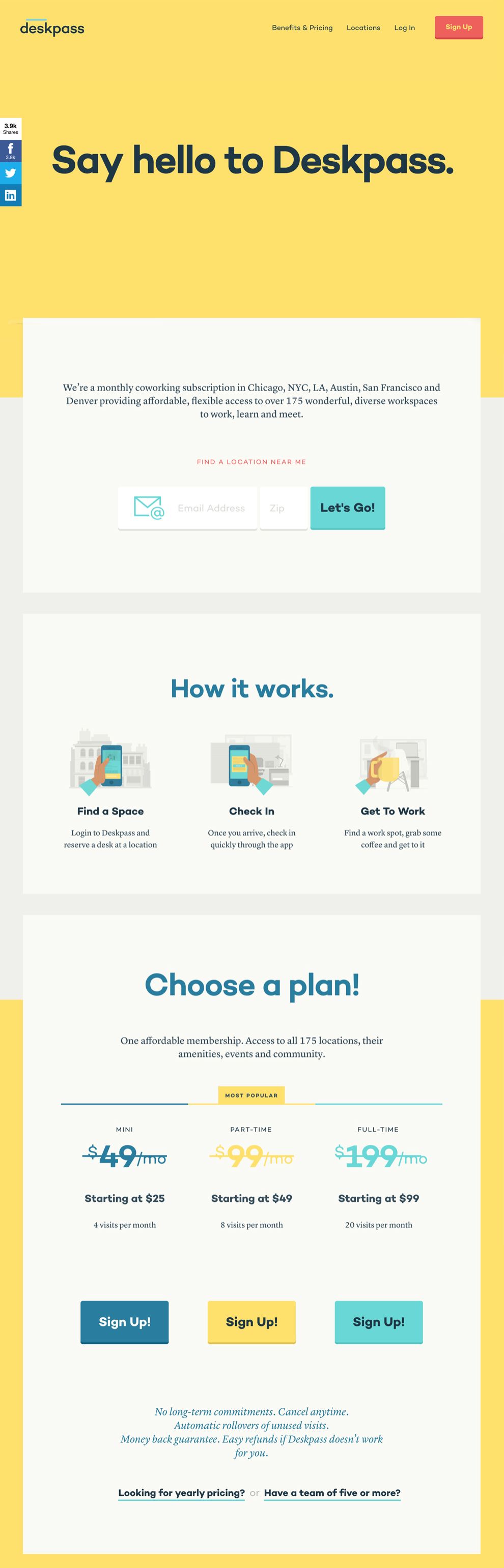 Colorful Website Design Inspiration: Deskpass | DesignRush