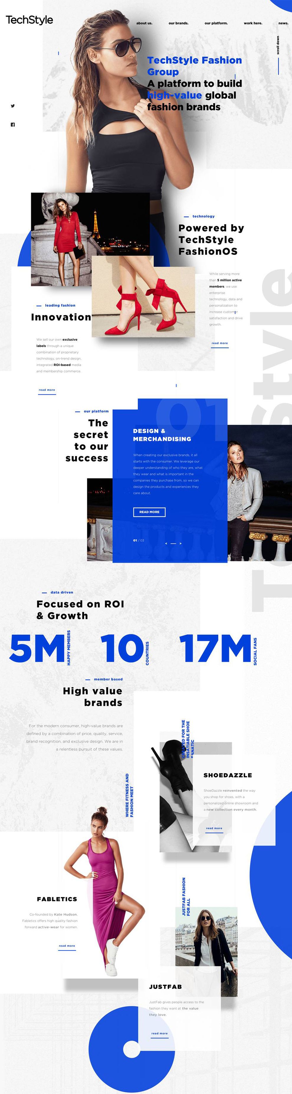 Clean Website Design Inspiration: TechStyle Fashion Group | DesignRush