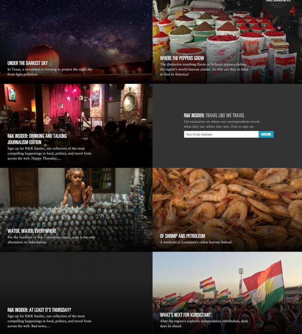 Professional Website Design Inspiration: Roads & Kingdoms | DesignRush