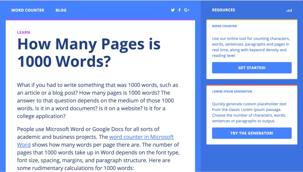 Best Website Design Inspiration: Wordcounter | DesignRush