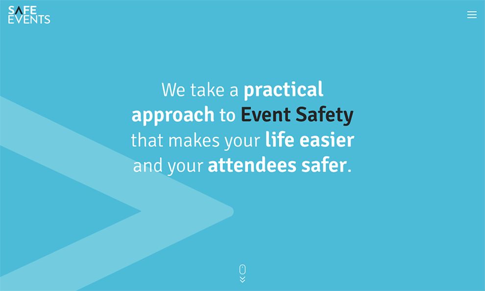 Minimal Website Design Inspiration: Safe Events | DesignRush