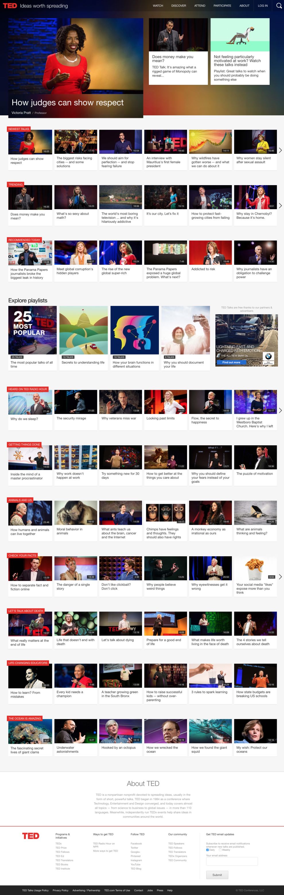 Clean Website Design Inspiration: TED Talks | DesignRush