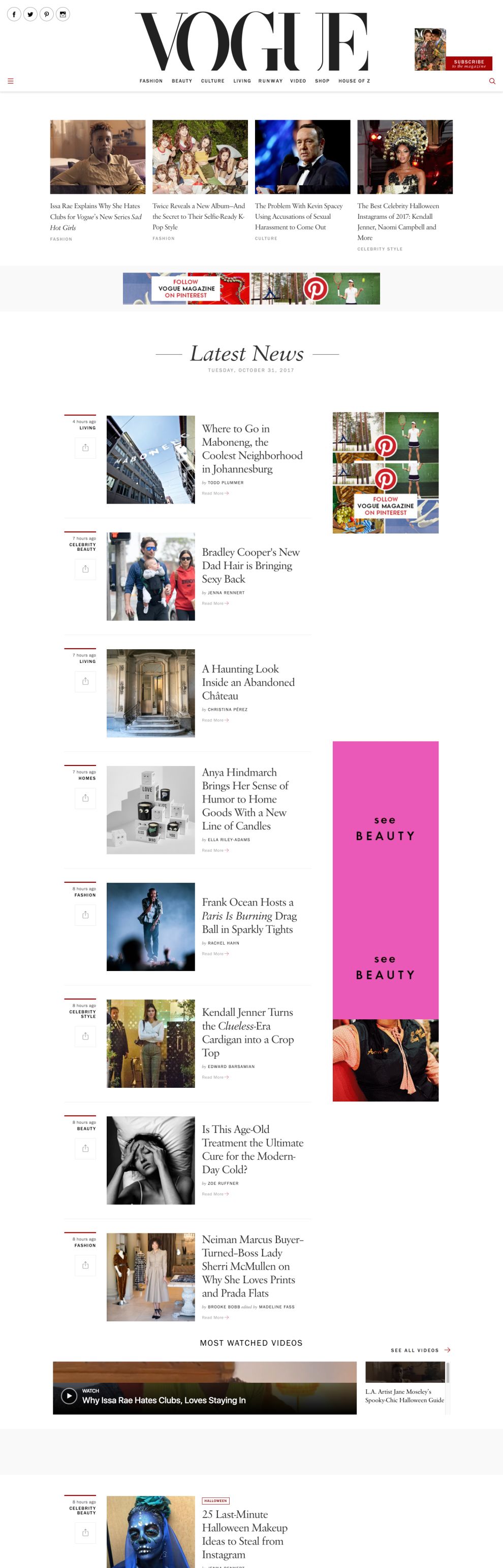 Minimal Website Design Inspiration: Vogue | DesignRush