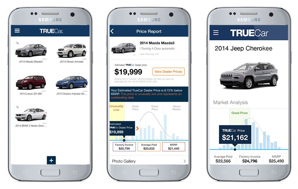 Clean App Design Inspiration: TrueCar | DesignRush