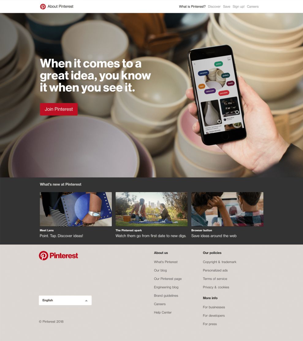 Great Website Design Inspiration: Pinterest | DesignRush