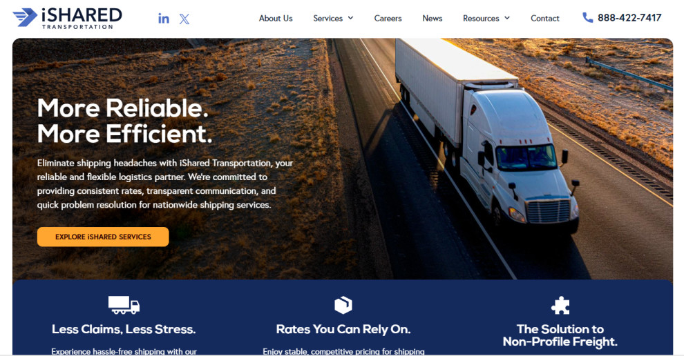 iShared Transportation Web Design Analysis | DesignRush