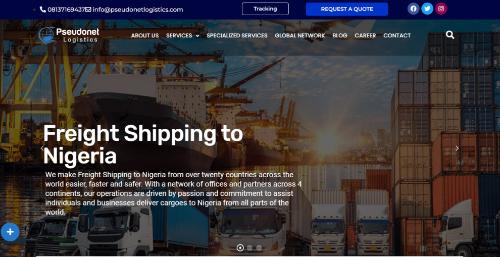 Pseudonet Logistics Website Design Analysis | DesignRush