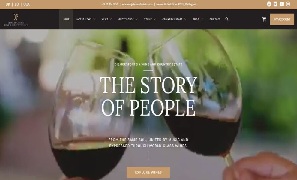 Diemersfontein Web Design Analysis | DesignRush