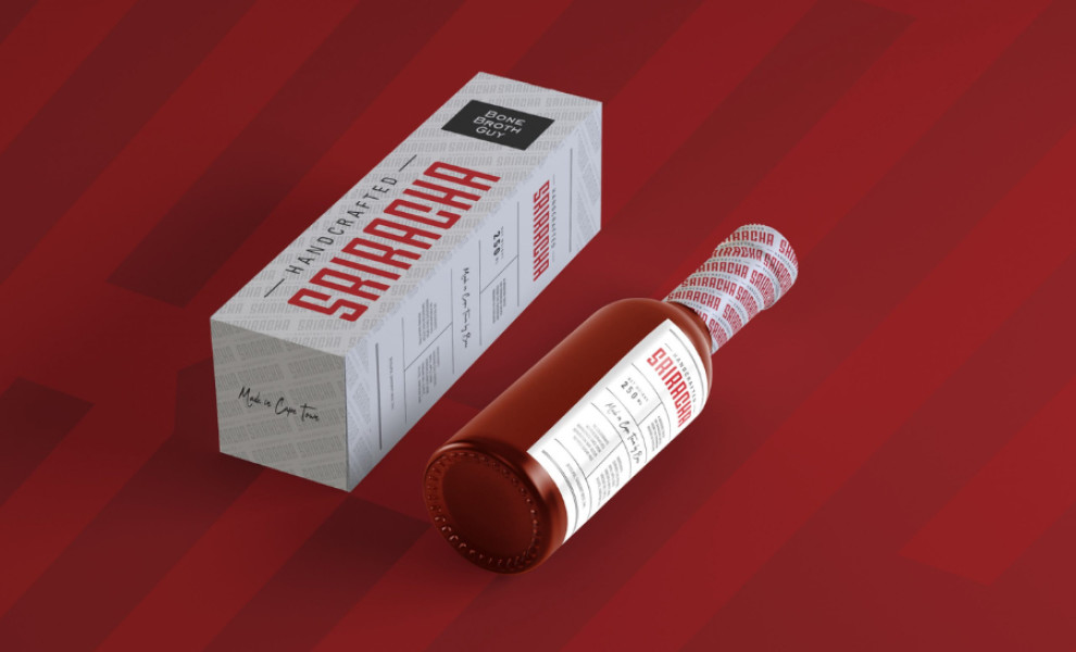 Bone Broth Guy's Sriracha Sauce Packaging Design Analysis | DesignRush