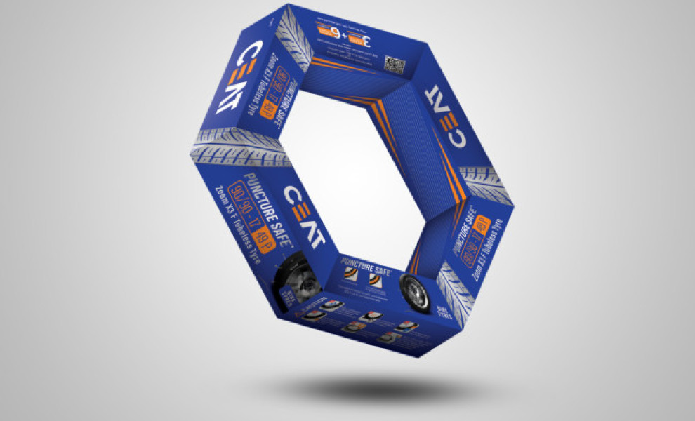 CEAT Puncture Safe Tyres Packaging Design Analysis | DesignRush