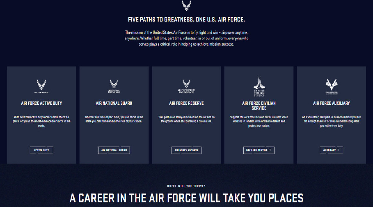 U.S. Air Force Website Design Analysis | DesignRush