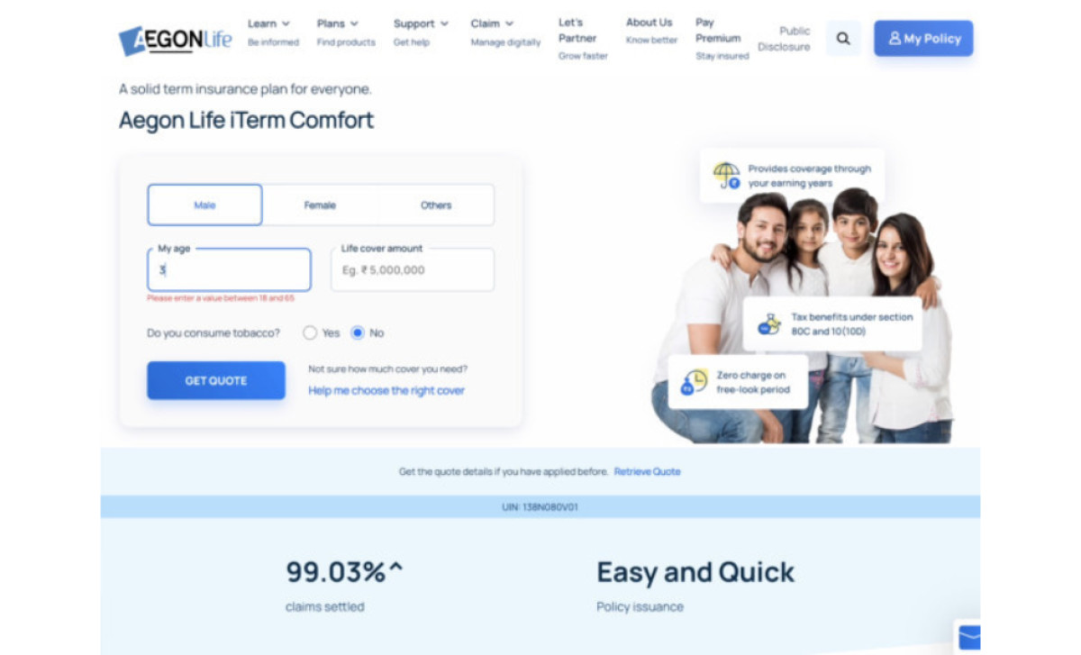 Aegon Life Website Design Analysis | DesignRush