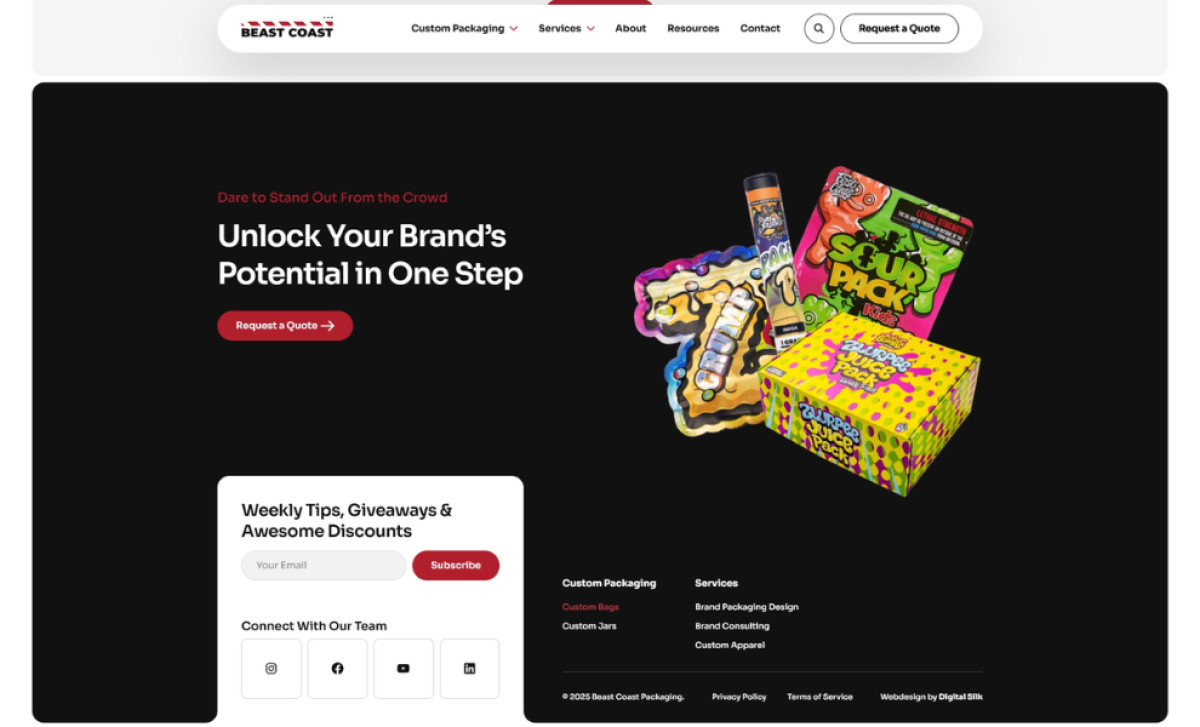 Beast Coast Packaging Website Design Analysis | DesignRush