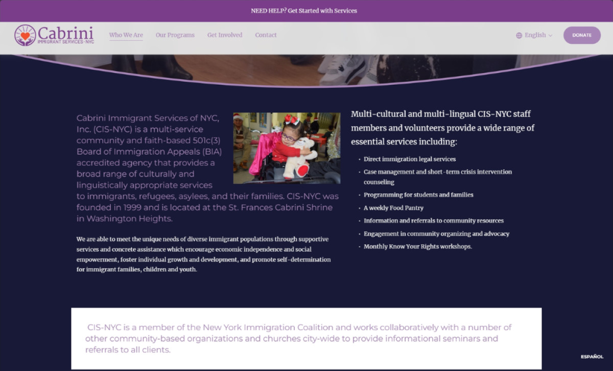 Cabrini Immigrant Services Website Design Analysis | DesignRush