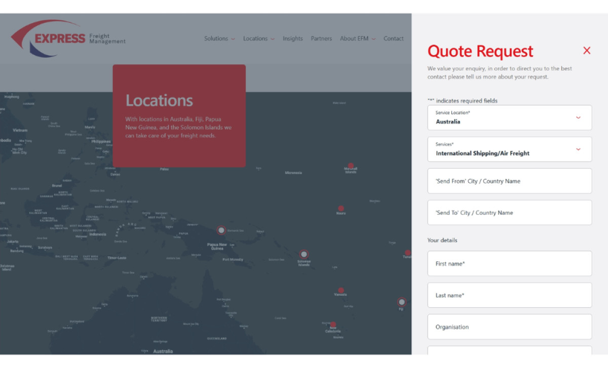 Express Freight Management Website Design Analysis | DesignRush