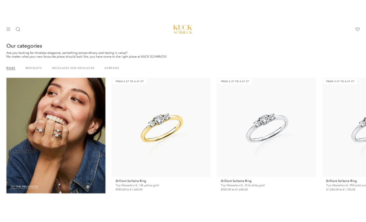 KUCK Schmuck GmbH Website Design Analysis | DesignRush