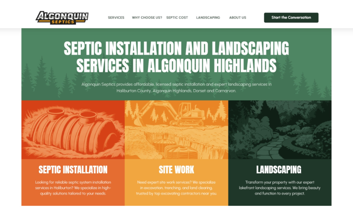 Algonquin Septics Website Design Analysis | DesignRush