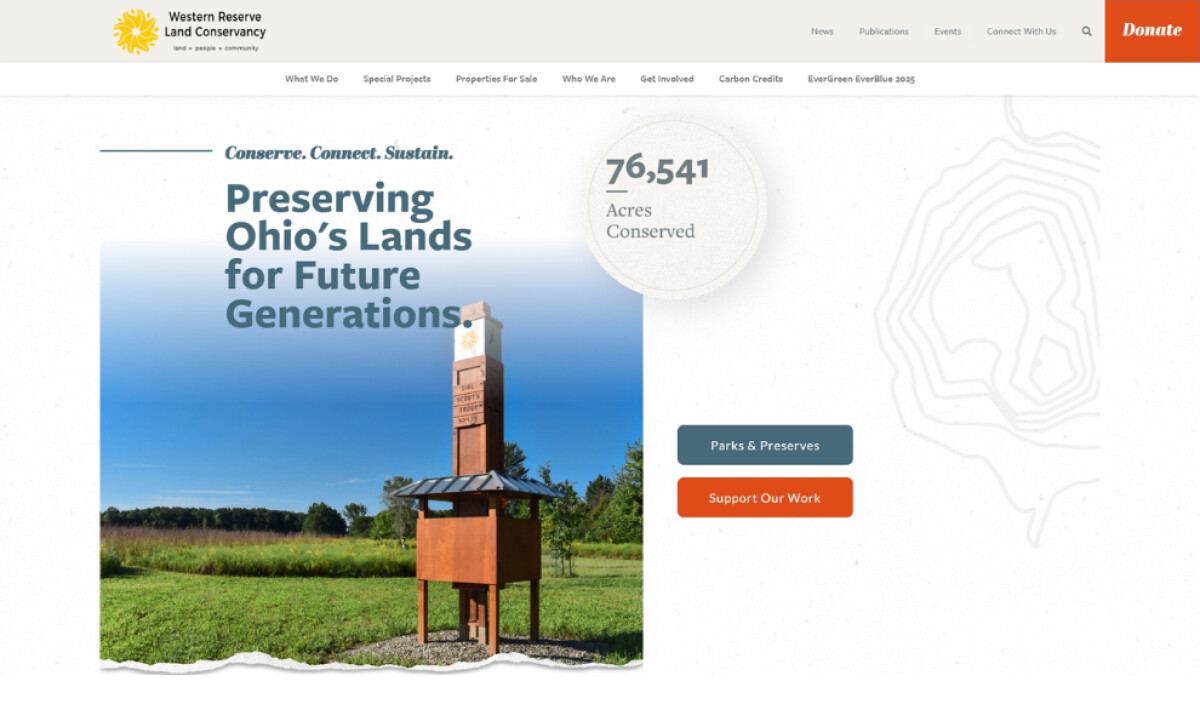 Western Reserve Land Conservancy Website Design Analysis | DesignRush