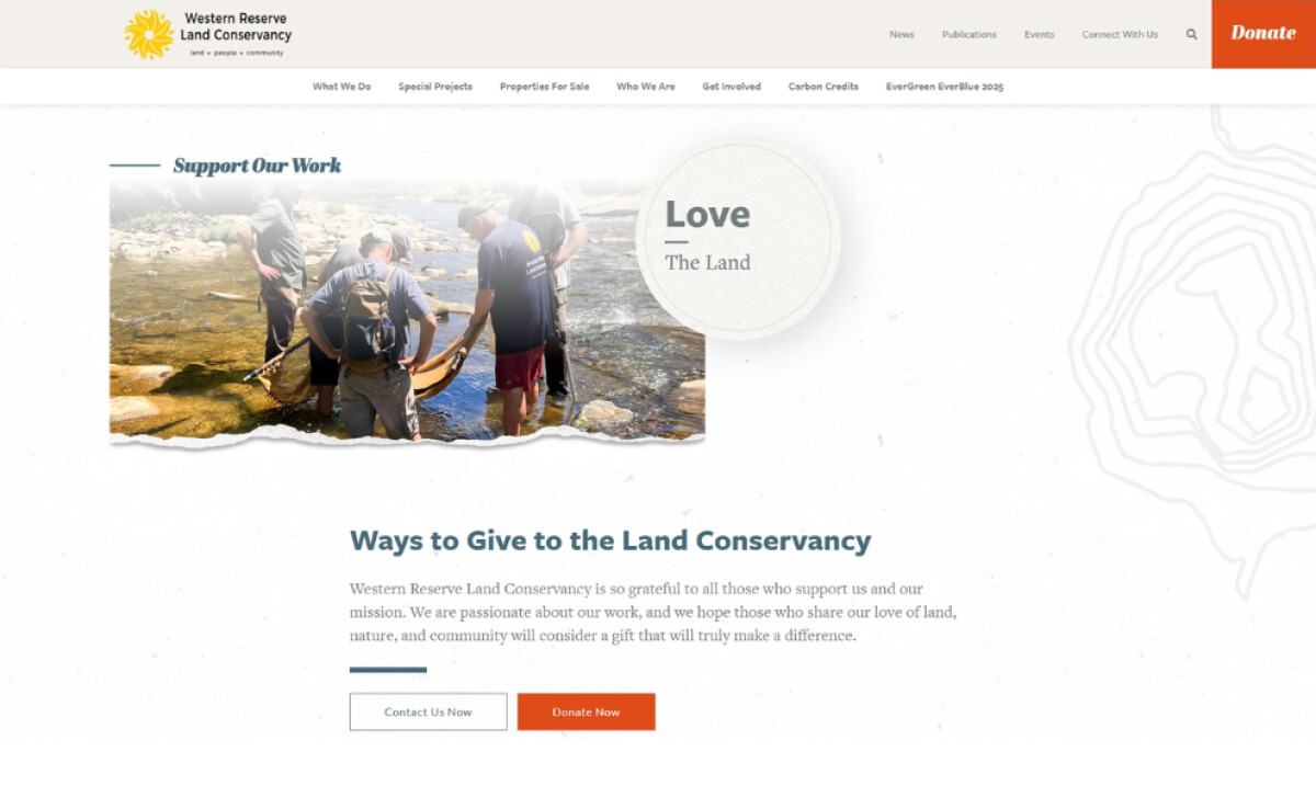Western Reserve Land Conservancy Website Design Analysis | DesignRush