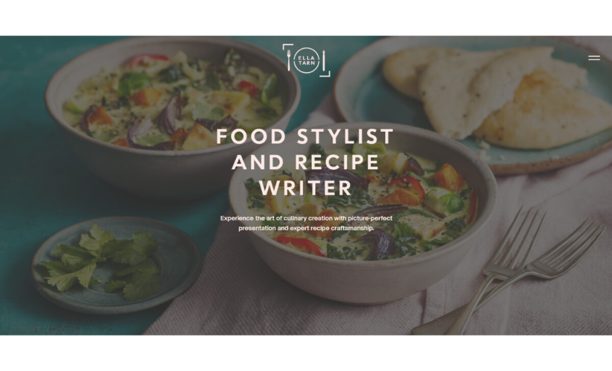 Ella Tarn Website Design Analysis: Expert Food Styling and Recipe ...