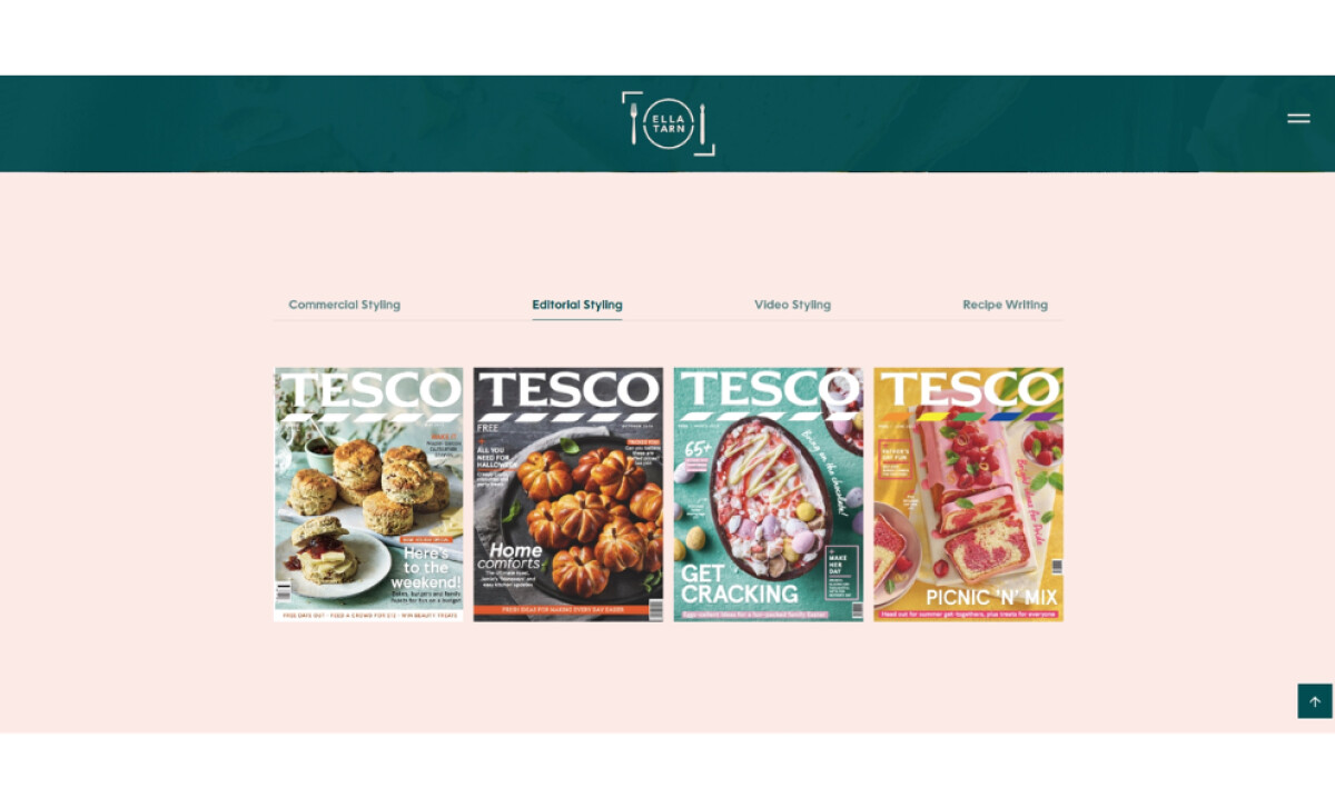Ella Tarn Website Design Analysis: Expert Food Styling and Recipe ...