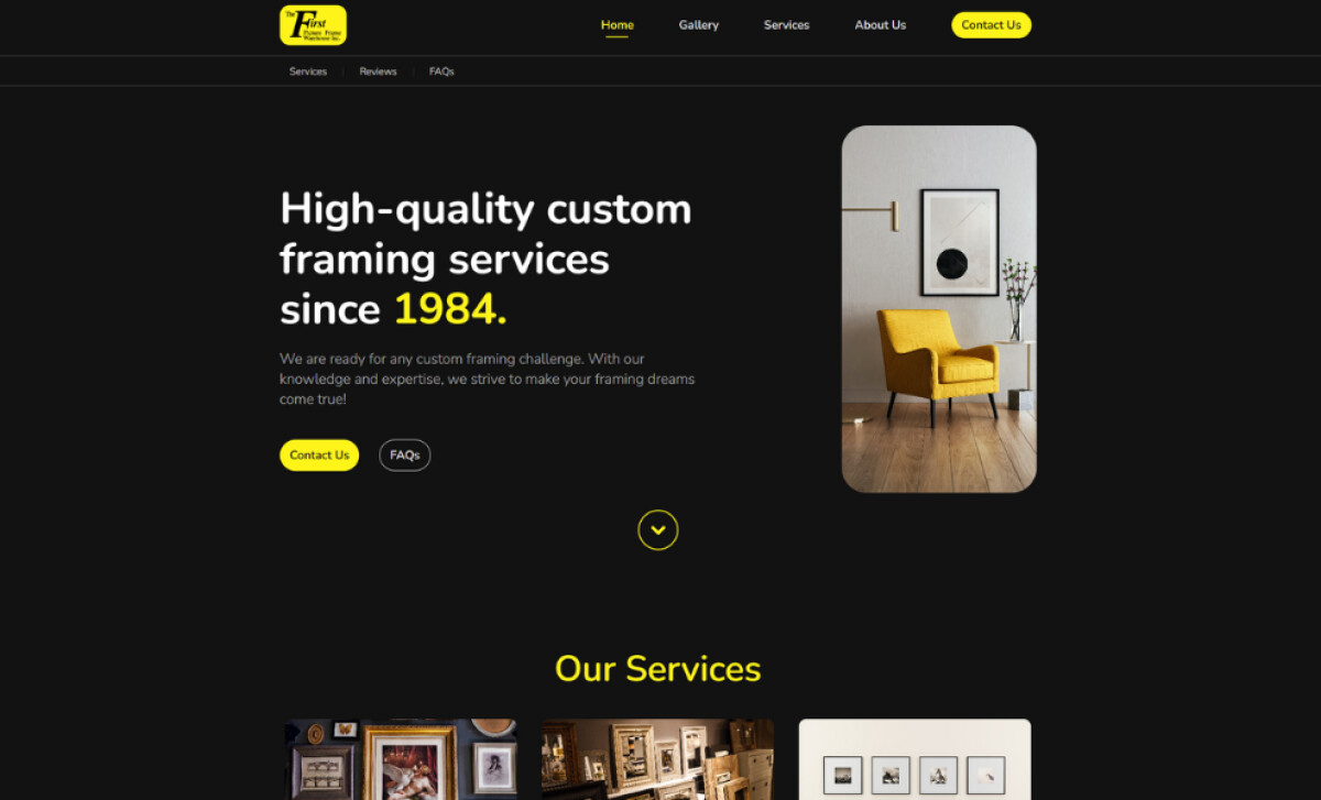 The First Picture Frame Warehouse Website Design Analysis | DesignRush