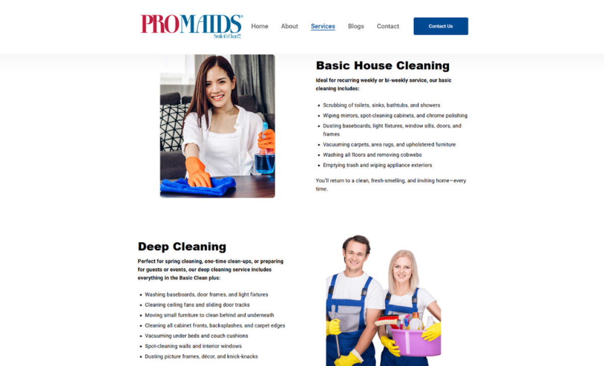 Pro Maids Website Design Analysis | DesignRush