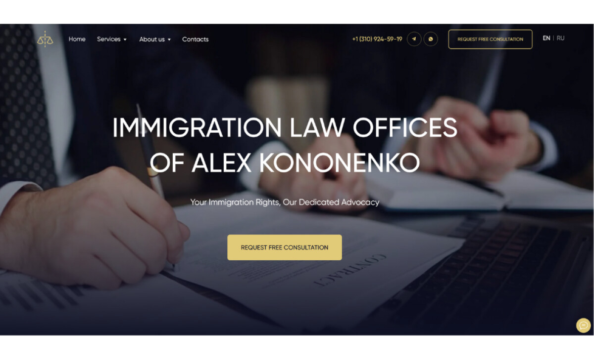 Immigration Law Offices of Alex Kononenko Website Design Analysis | DesignRush