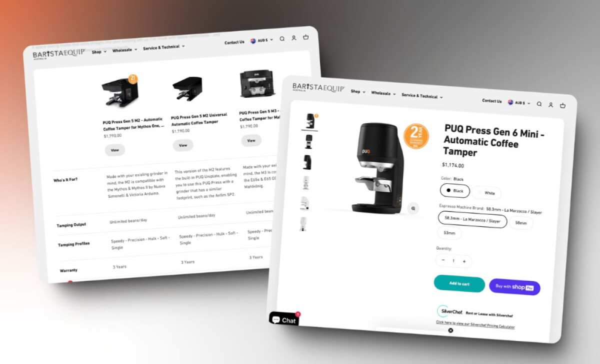 Barista Equip Australia Website Design | DesignRush