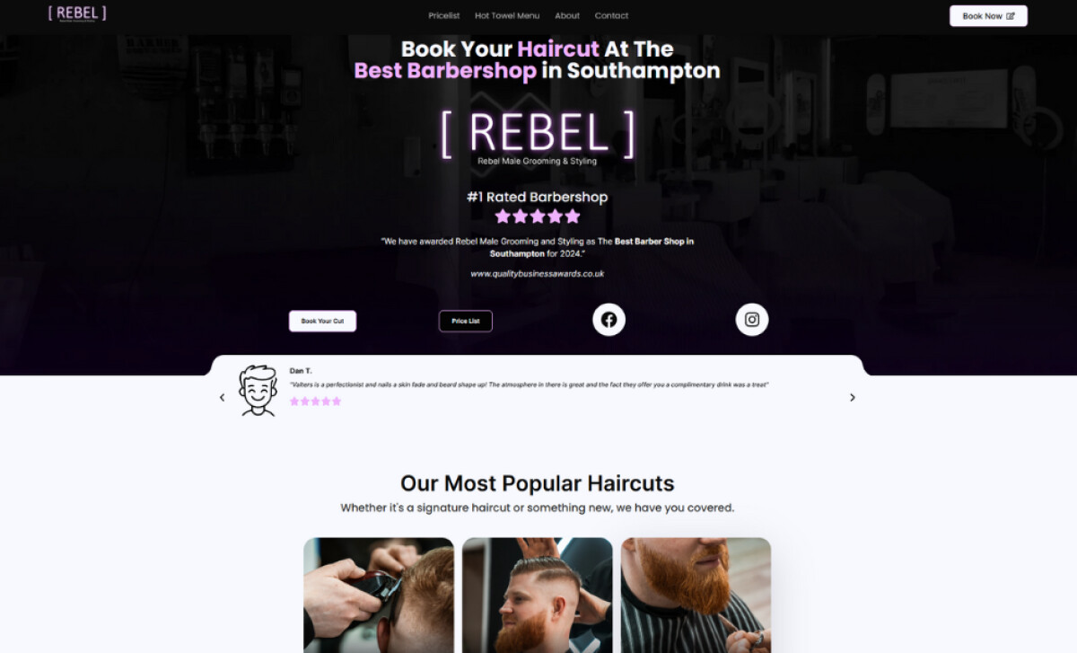 Rebel Male Grooming Website Design | DesignRush