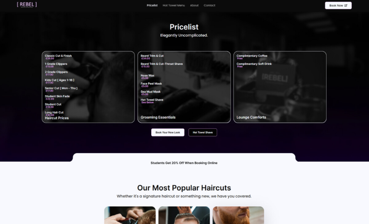 Rebel Male Grooming Website Design | DesignRush