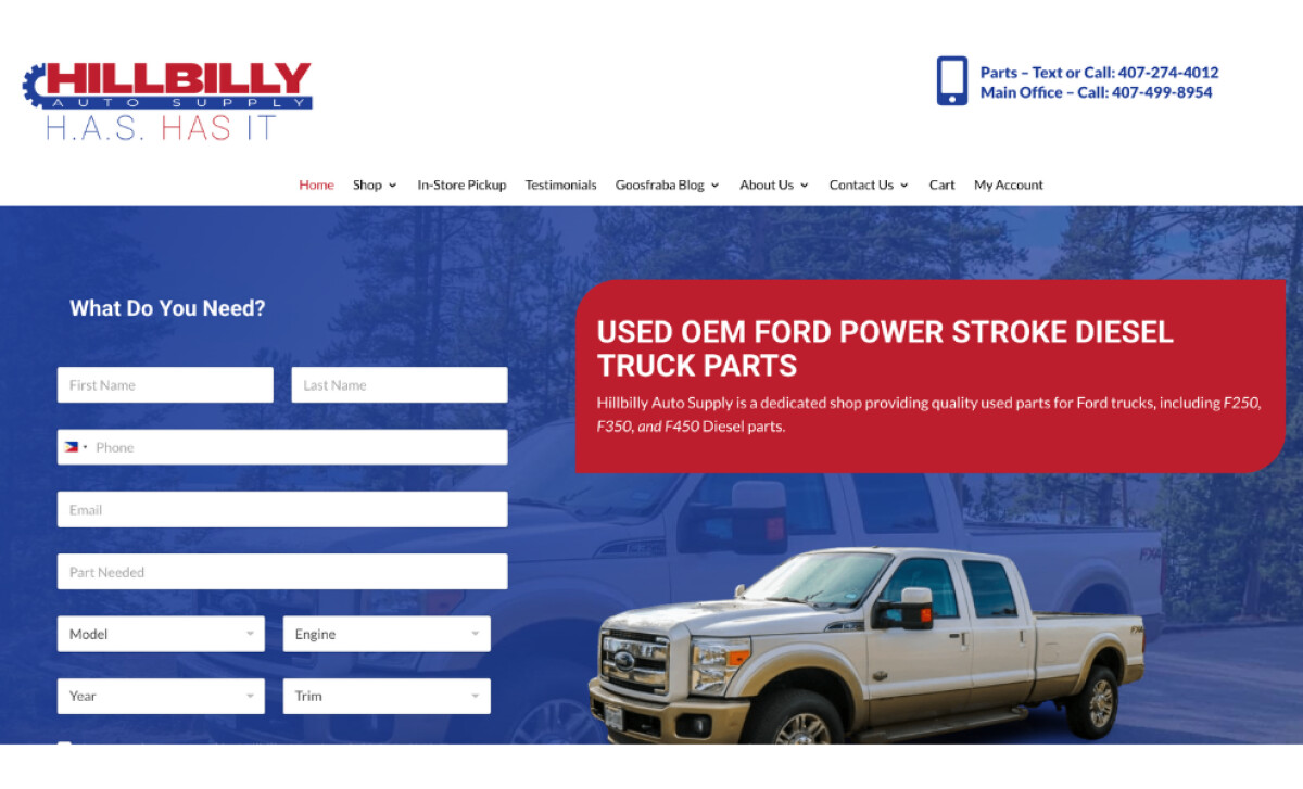 Hillbilly Auto Supply Website Design Analysis | DesignRush