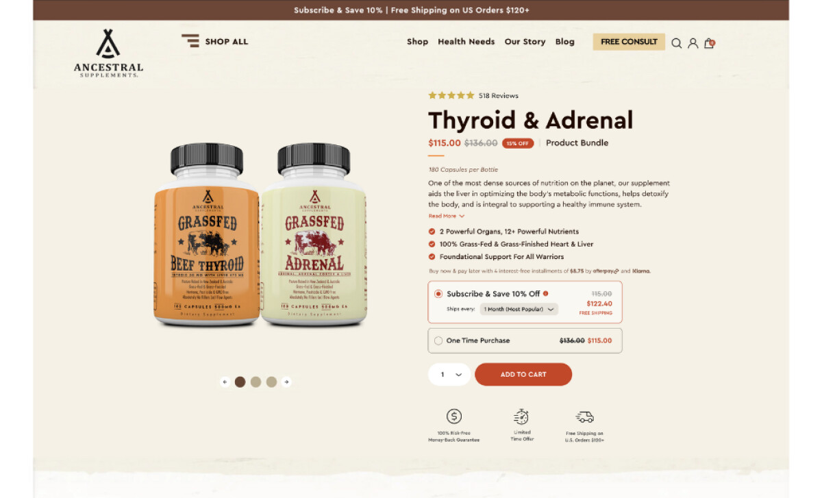Ancestral Supplements Website Design | DesignRush