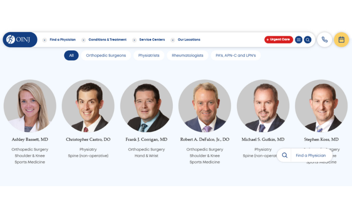The Orthopedic Institute of New Jersey Website Design | DesignRush