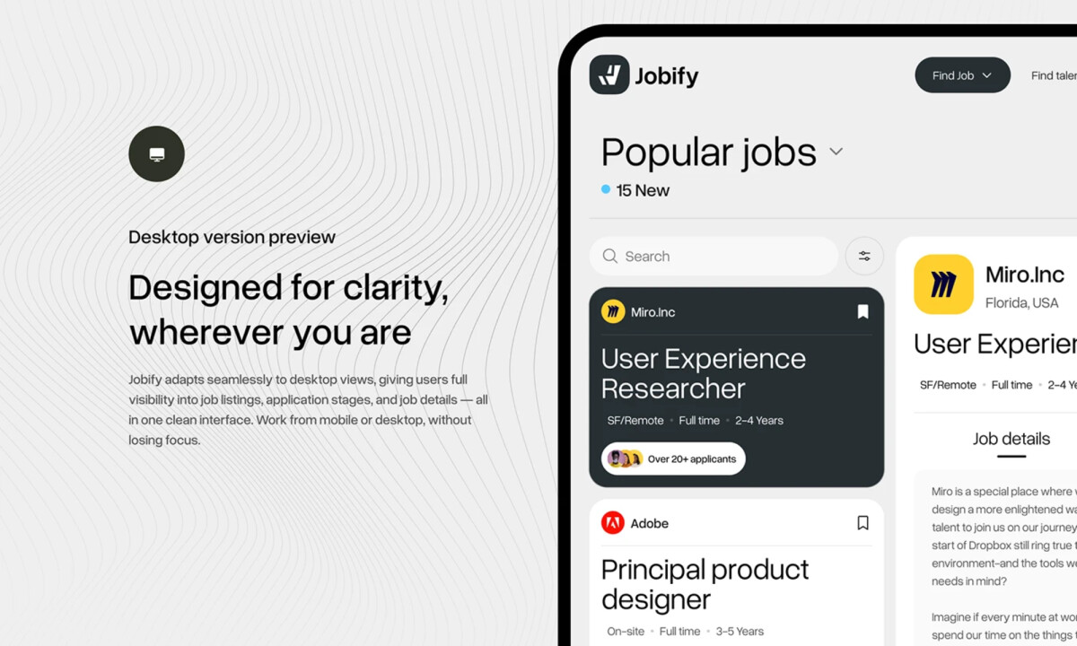 Jobify App Design | DesignRush