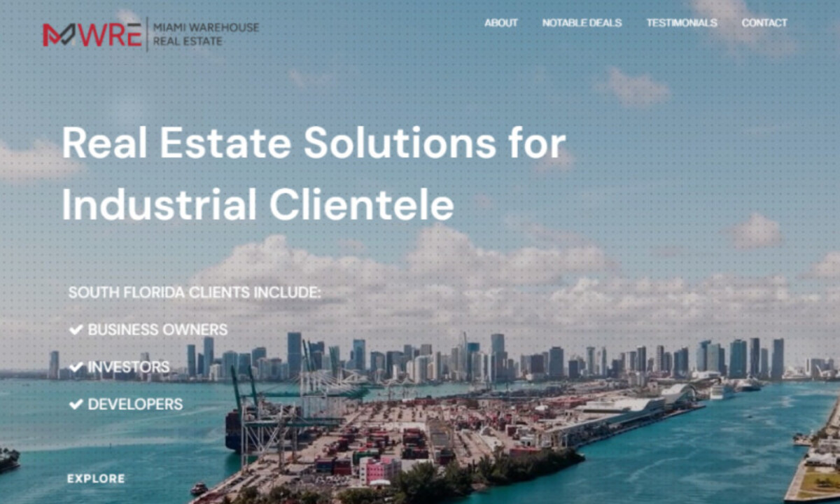 Miami Warehouse Real Estate Website Design | DesignRush