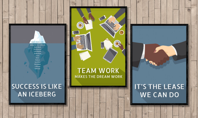 Motivational Office Workplace Poster Print Design Analysis | DesignRush
