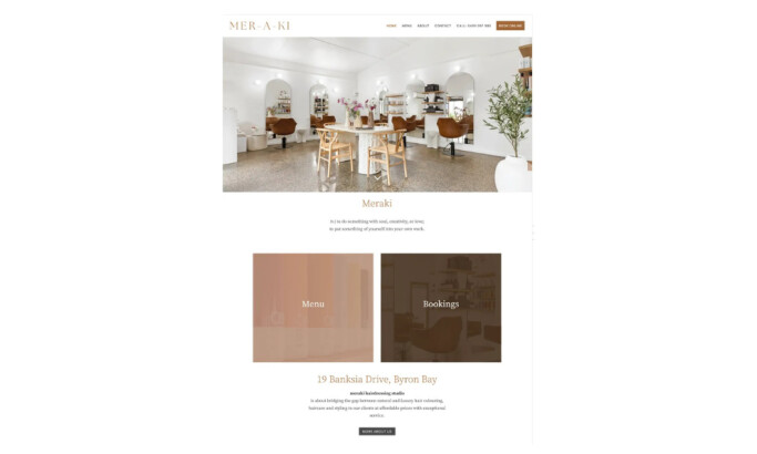 Meraki Hair Website Design | DesignRush