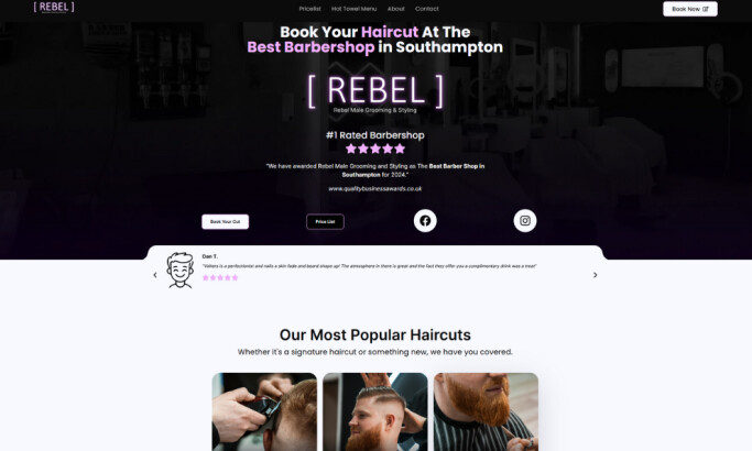 Rebel Male Grooming Website Design | DesignRush
