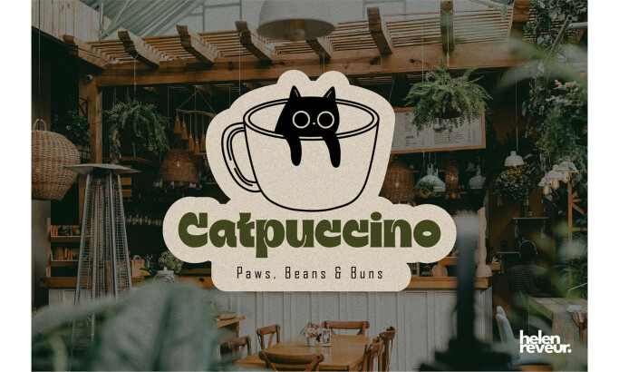Catpuccino Cafe Print Design | DesignRush