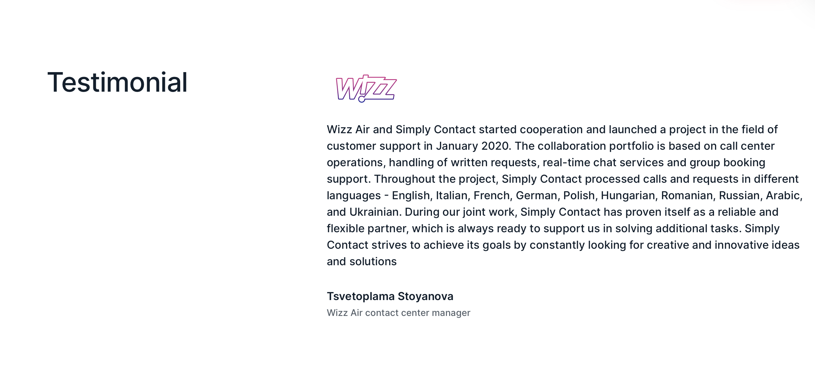 Wizz Air | Outsourced Customer Support