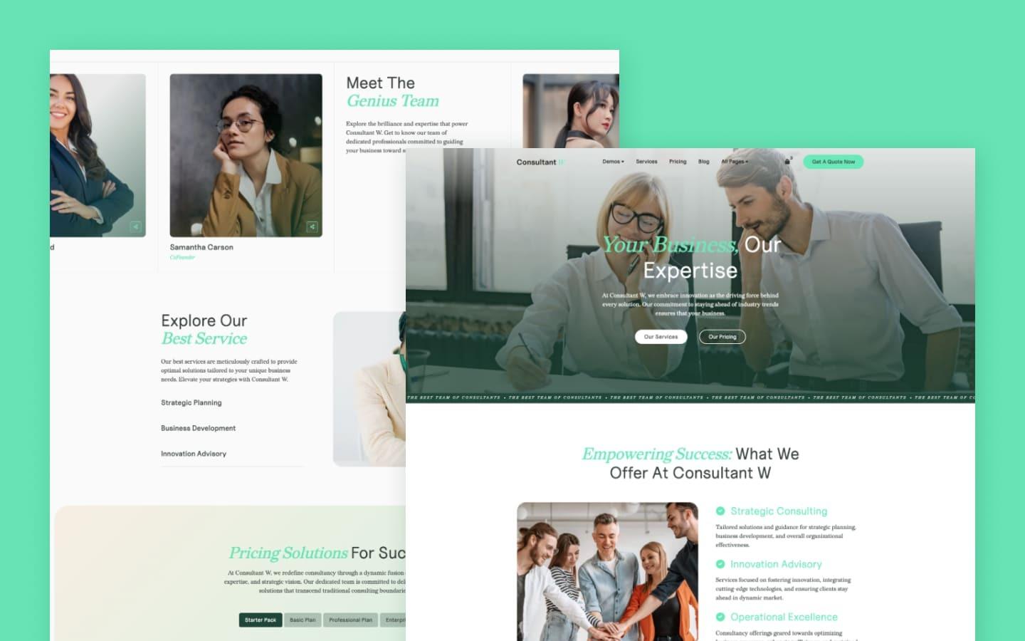 Consultant W - Business Consulting Website Template | Web Design