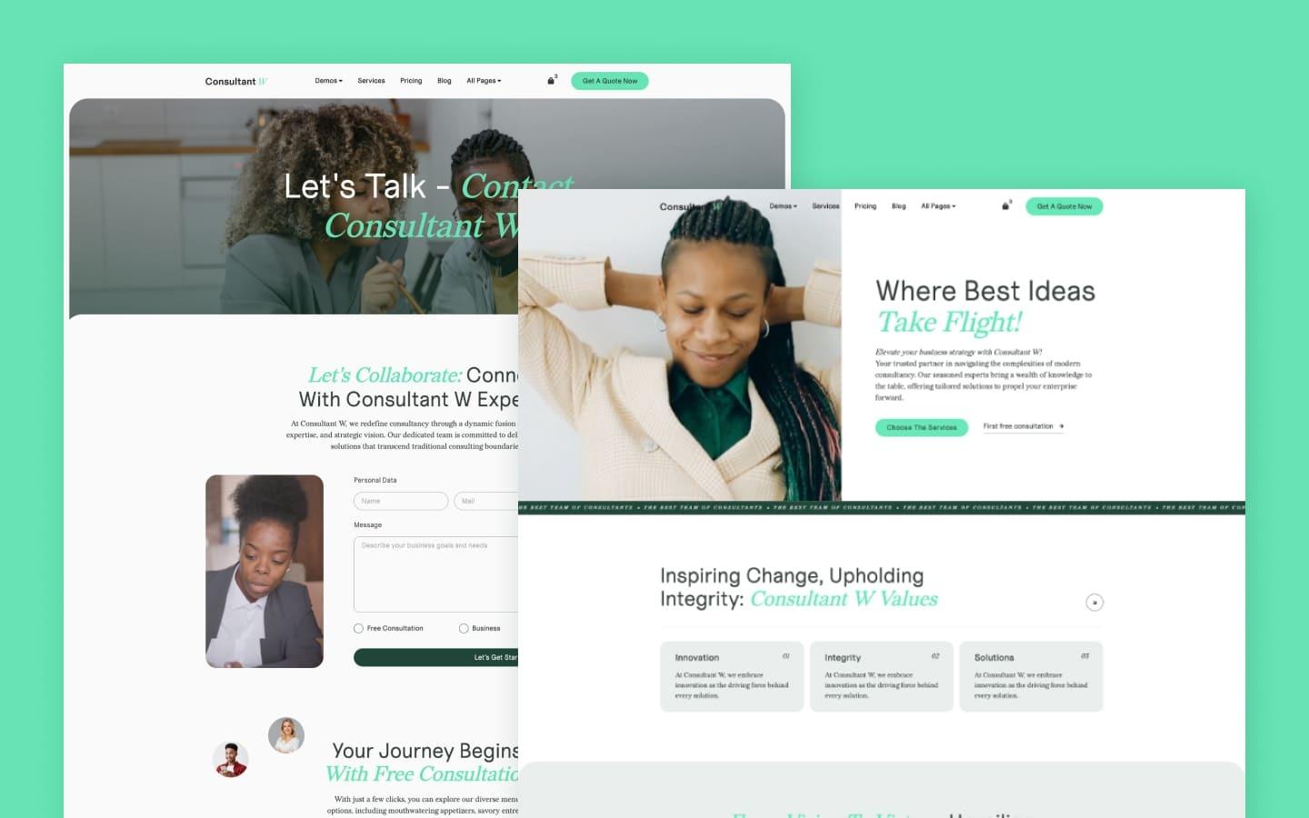 Consultant W - Business Consulting Website Template | Web Design