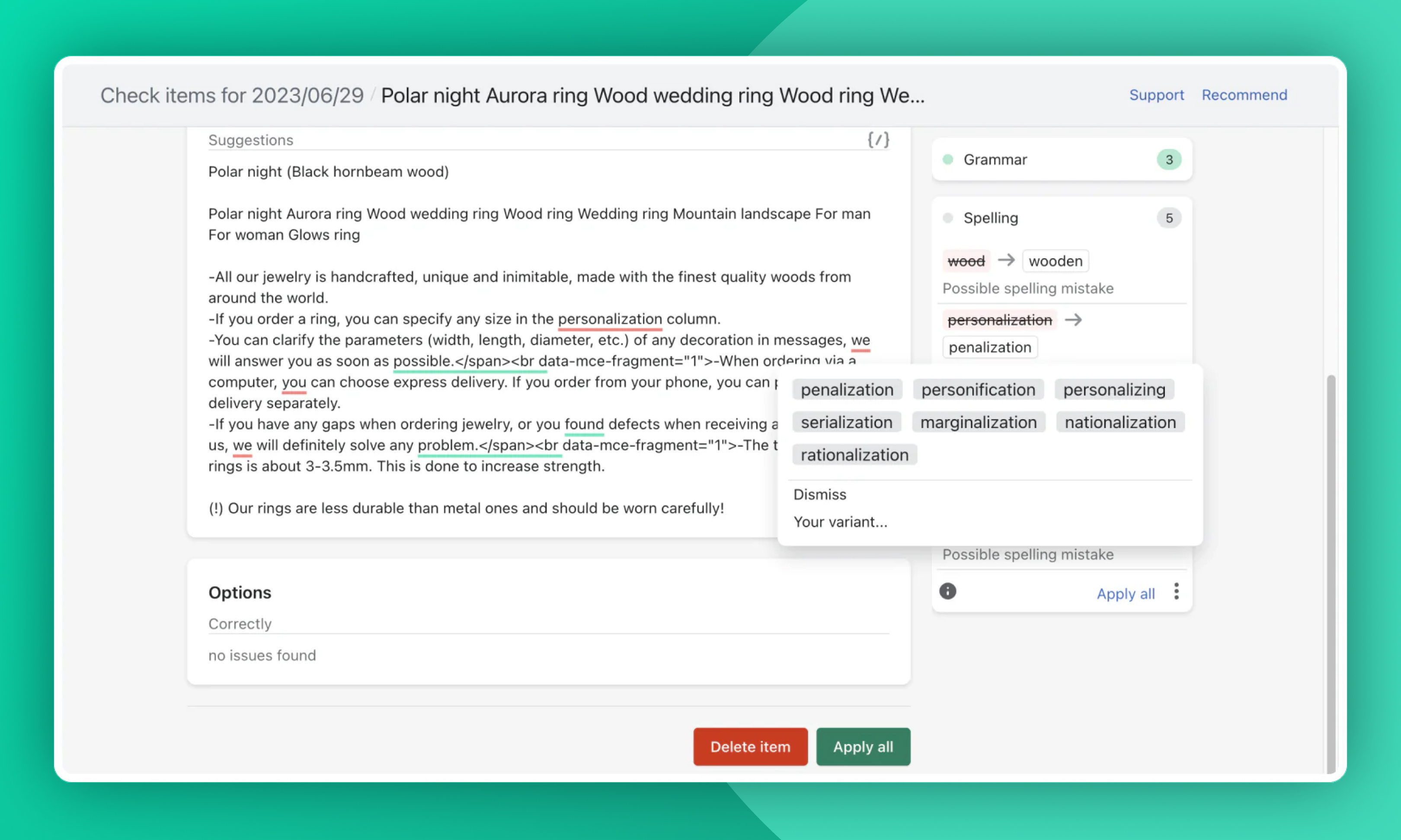 Grammar Content Assistant | Shopify App | Shopify