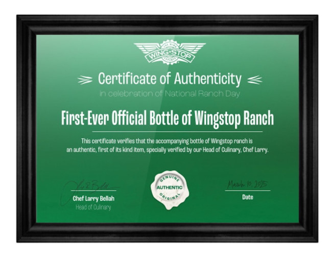 Wingstop's Legendary Ranch Gets Bottled, But There's Only One | DesignRush