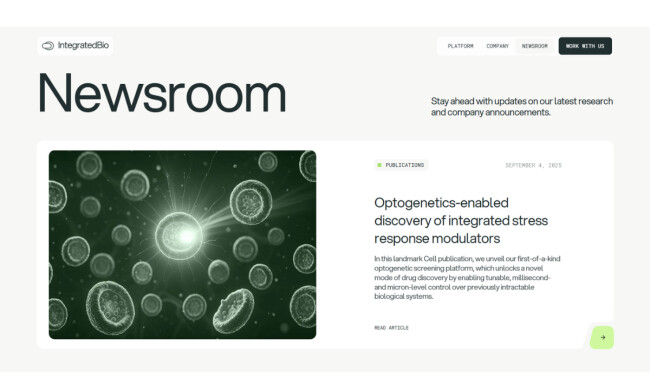 Integrated Biosciences Website Design | DesignRush
